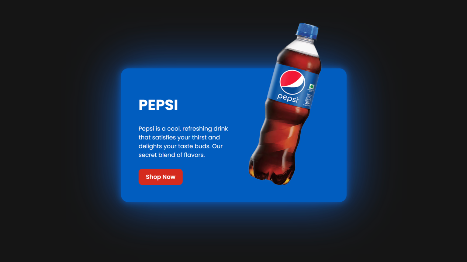 How To Make Animated Pepsi Product Card Using Html And Css Coding Stella 6606