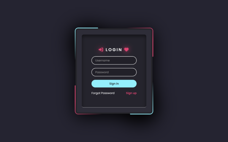 How to make Glowing Animated Login Form using HTML & CSS | Coding Stella