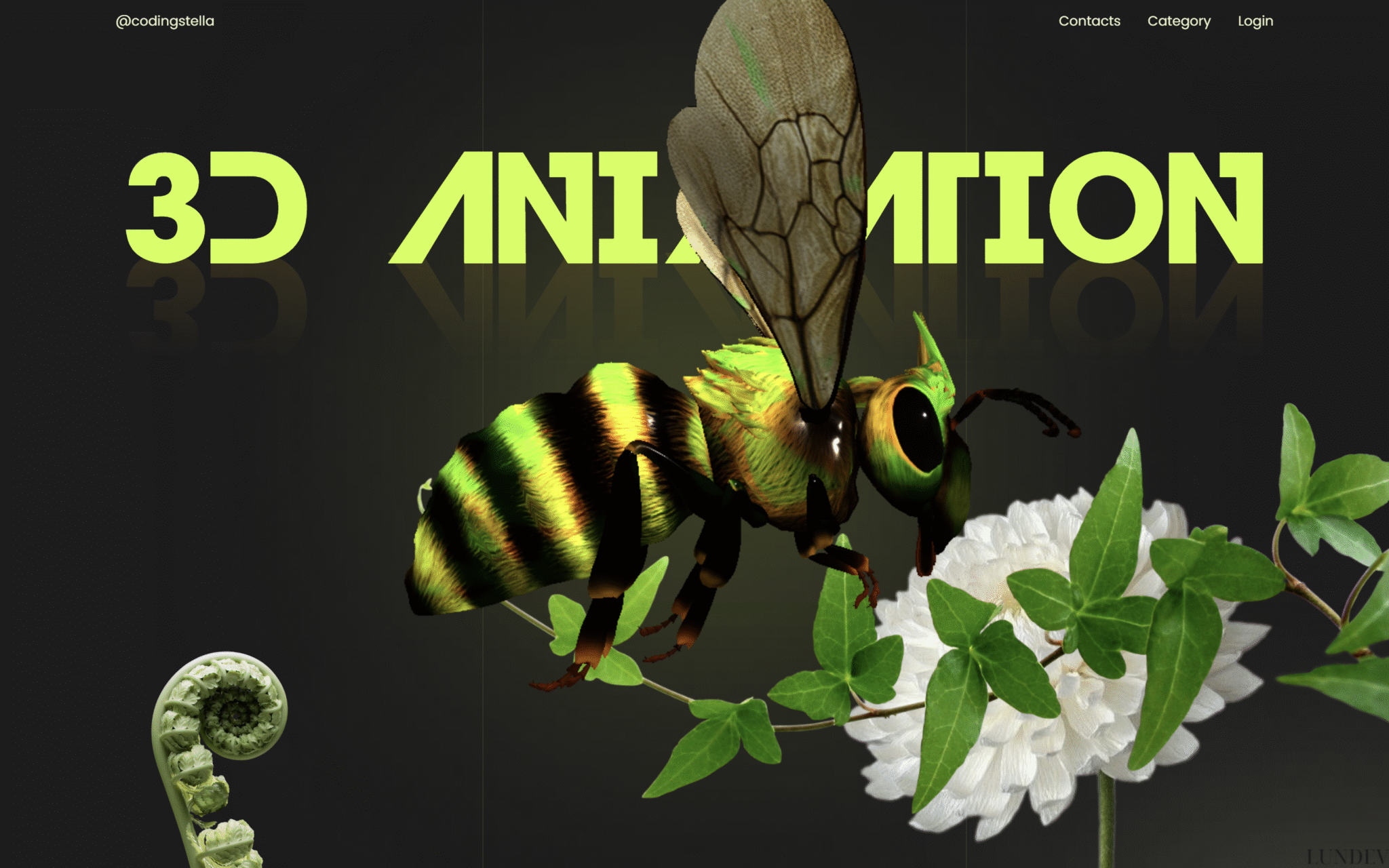 How to create 3D Animated Bee website using HTML CSS and JS | Coding Stella