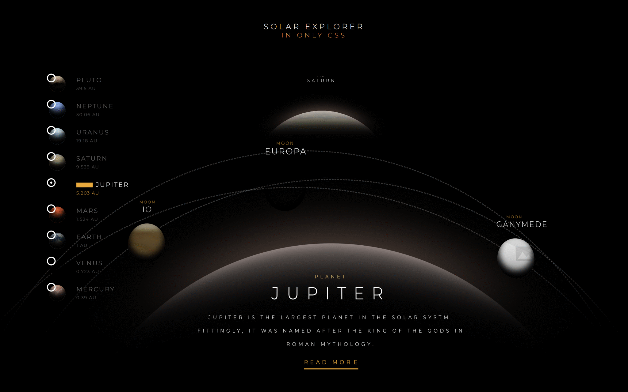 How to create Solar System Explorer using HTML and CSS | Coding Stella