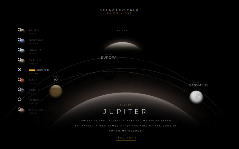 How to create Solar System Explorer using HTML and CSS | Coding Stella