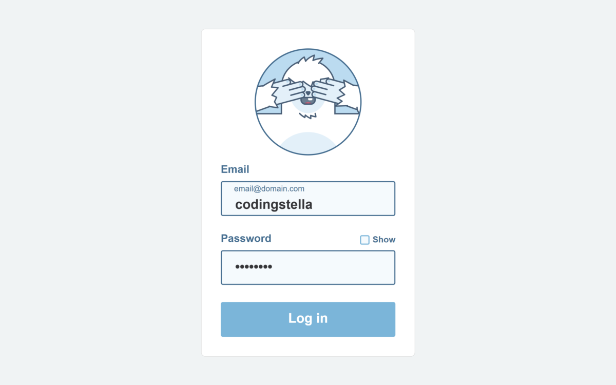 How to create Yeti Login Form Animation using HTML CSS and JS | Coding ...